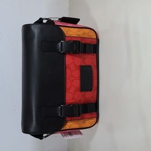 Coach | Bags | Coach Track Crossbody Blocked Signature Canvas Miami Red ...